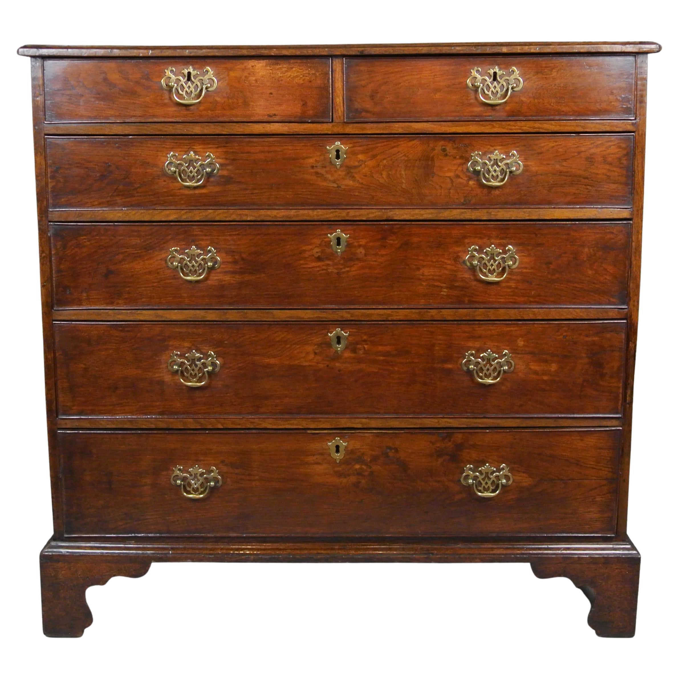 Very Substantial George II Oak Chest of Drawers c. 1750 at 1stDibs