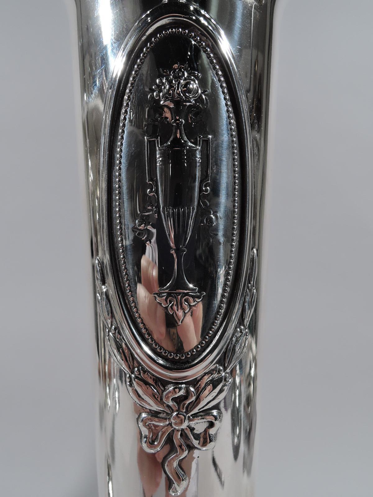 Very Tall American Edwardian Regency Sterling Silver Candlesticks For ...