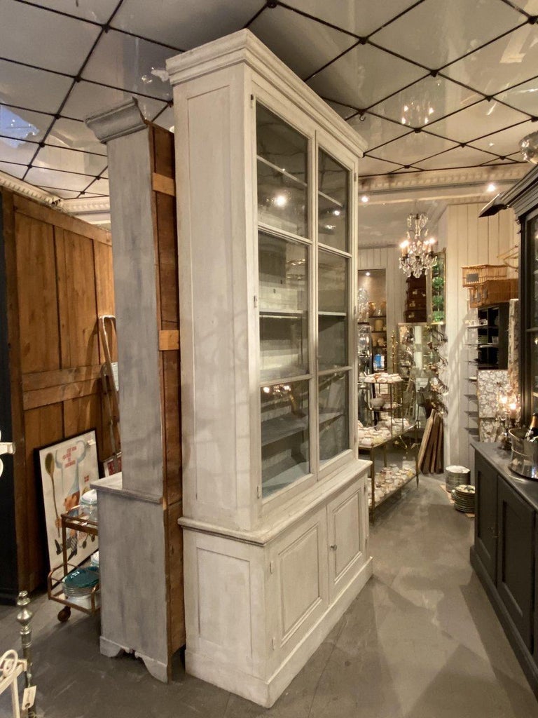 Very Tall Antique French Two Part Bookcase at 1stDibs