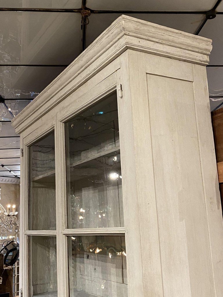 Very Tall Antique French Two Part Bookcase at 1stDibs