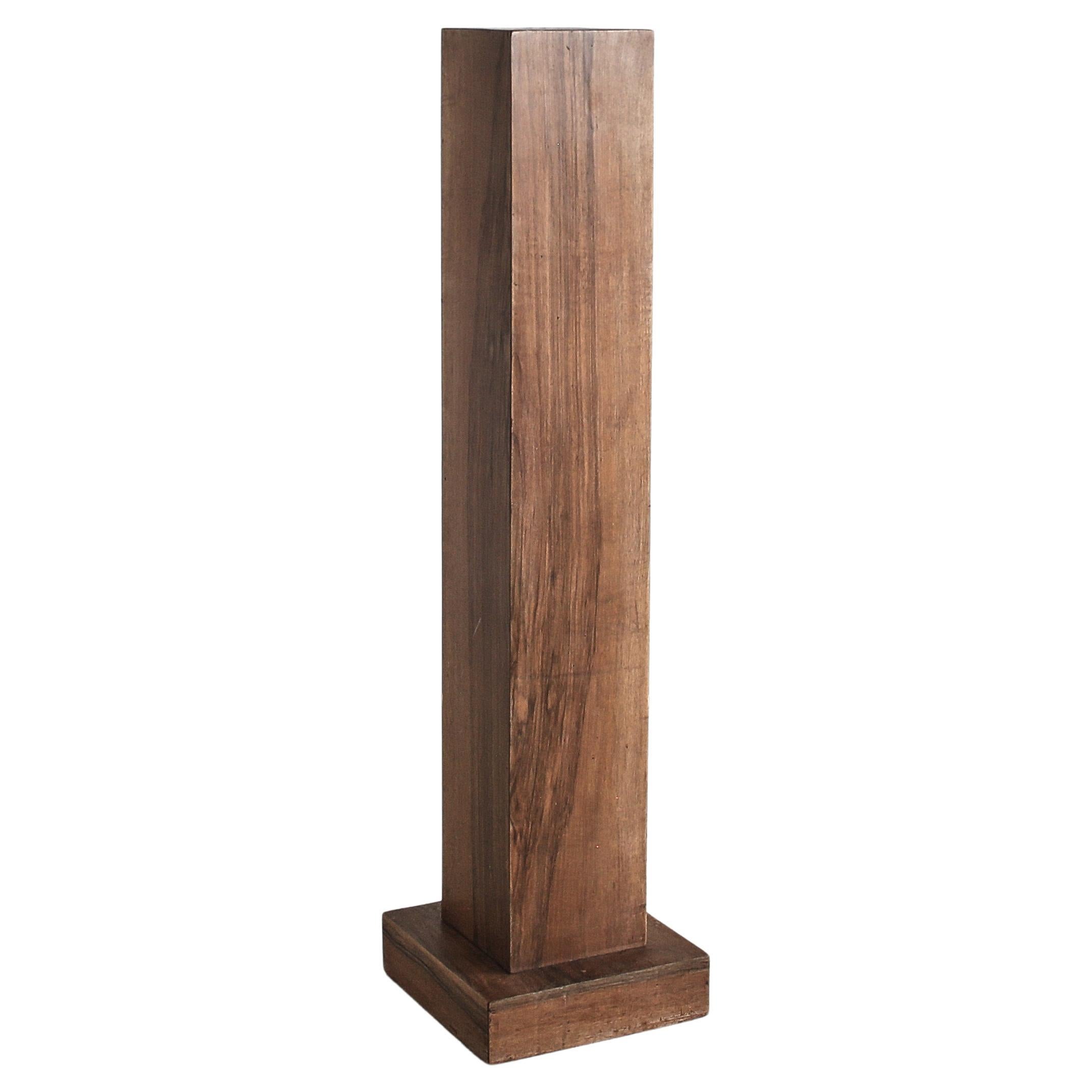 Very Tall Walnut Veneer Art Deco Plinth/Sculpture Stand For Sale at 1stDibs