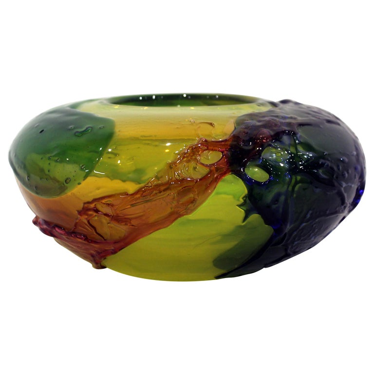 Very Unusual Signed Murano Art Glass Vase at 1stDibs