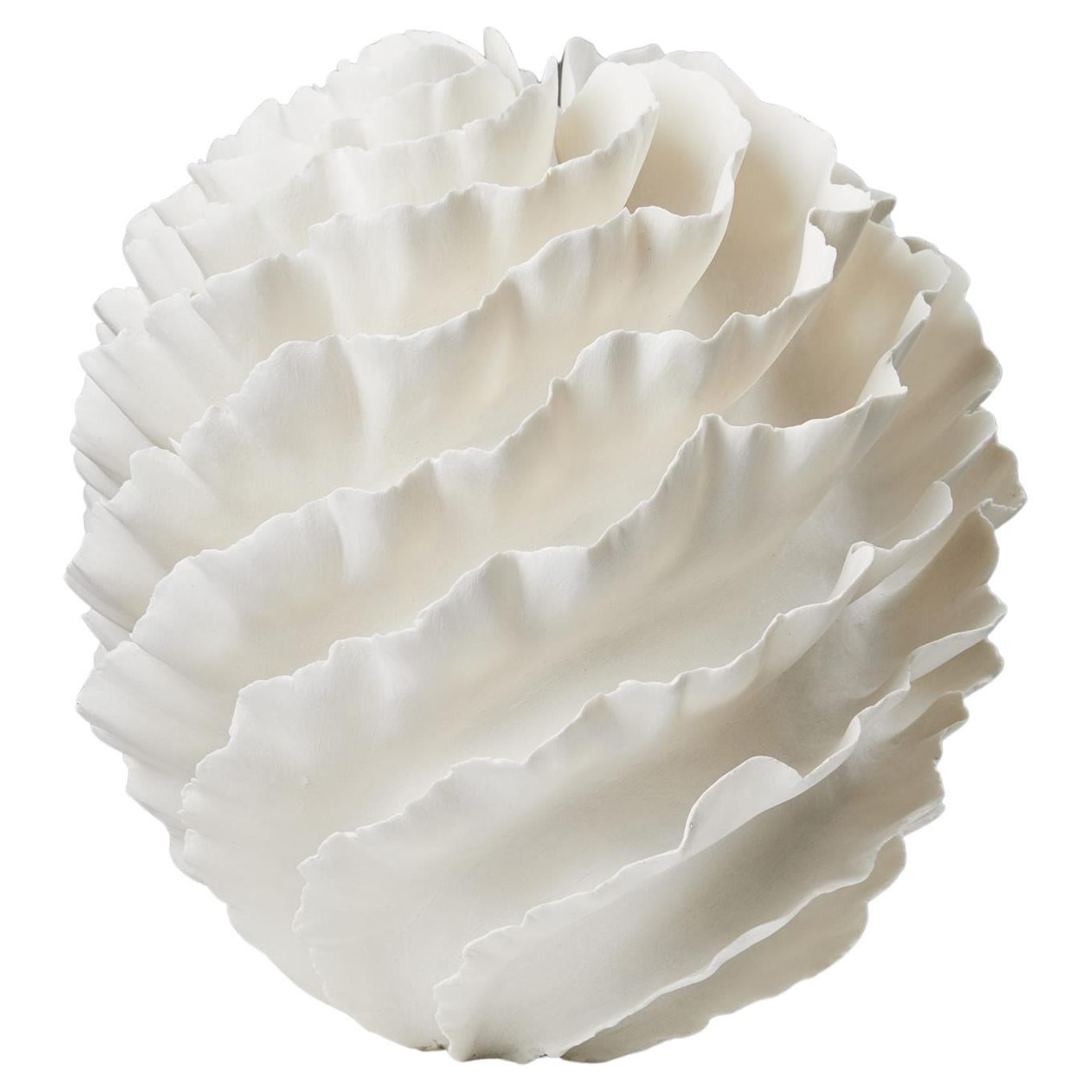 Abstract White and Blue Ruffled Sculpture, Sandra Davolio For Sale at ...