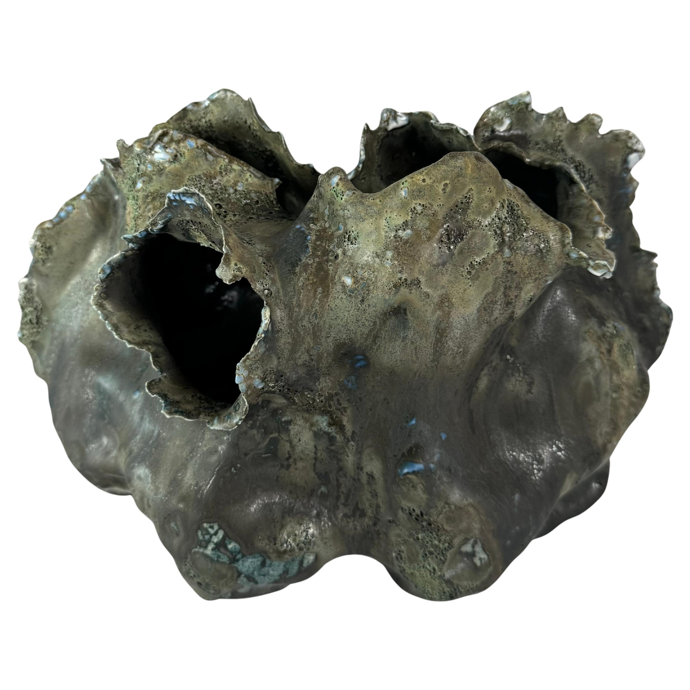 Palladium Vessel, porcelain, ceramic, hand-built sculpture with ...