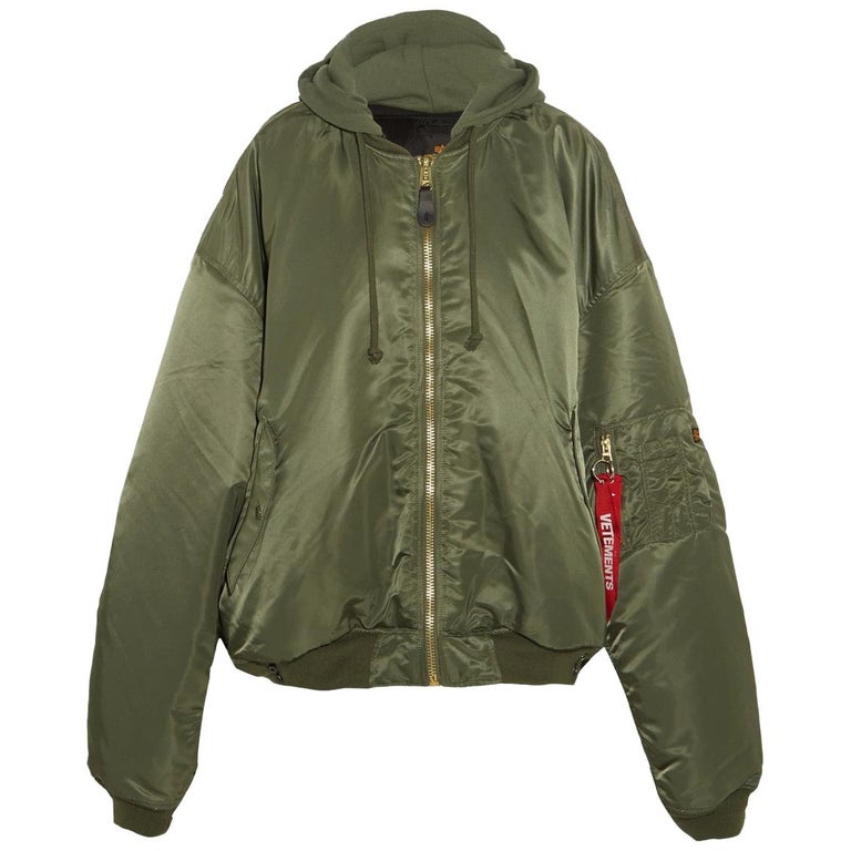 Vetements X Alpha Industries Oversized Hooded Reversible Bomber Jacket ...