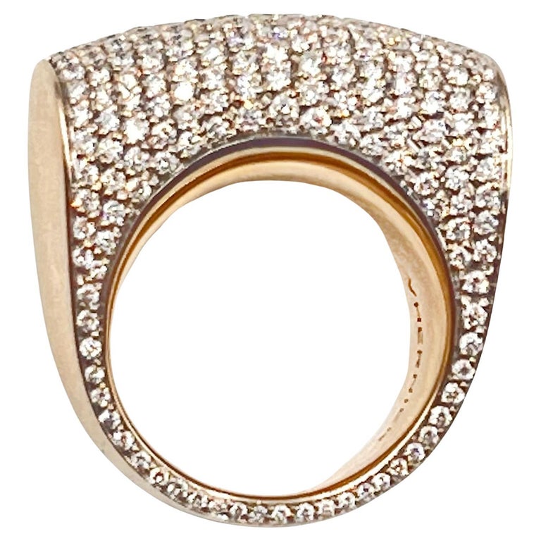 Vhernier 18k Gold Diamond Plateau Piccolo Ring at 1stDibs