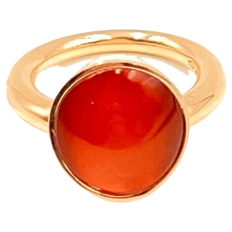 Vhernier 18k Rose Gold Carnelian Giotto Swivel Ring For Sale at 1stDibs