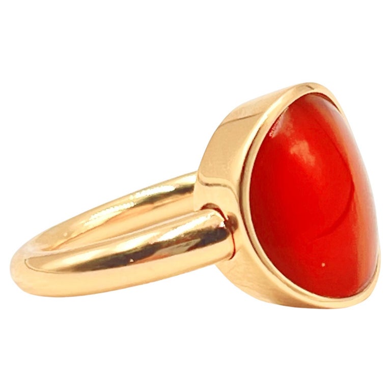 Vhernier 18k Rose Gold Carnelian Giotto Swivel Ring For Sale at 1stDibs