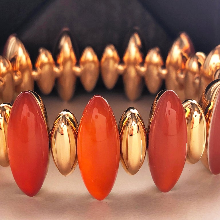 Vhernier 2011 Fuseau Collection Red Carnelian Rock Crystal Rose Gold ...