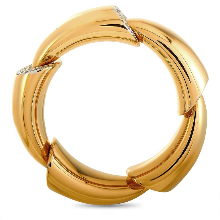 Vhernier Calla Media 18 Karat Rose Gold 0.17 Carat Diamond Ring at 1stDibs