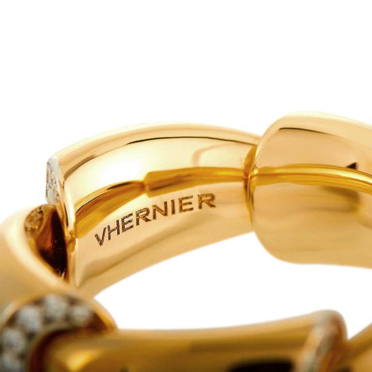 Vhernier Calla Media 18 Karat Rose Gold 0.17 Carat Diamond Ring at 1stDibs