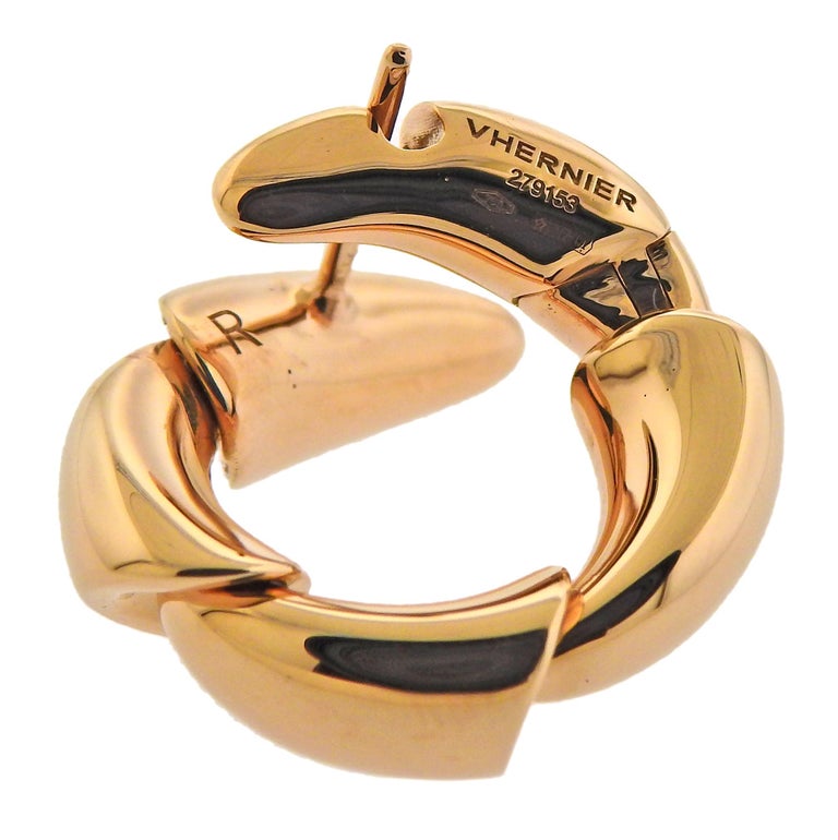 Vhernier Calla Rose Gold Diamond Earrings For Sale at 1stDibs