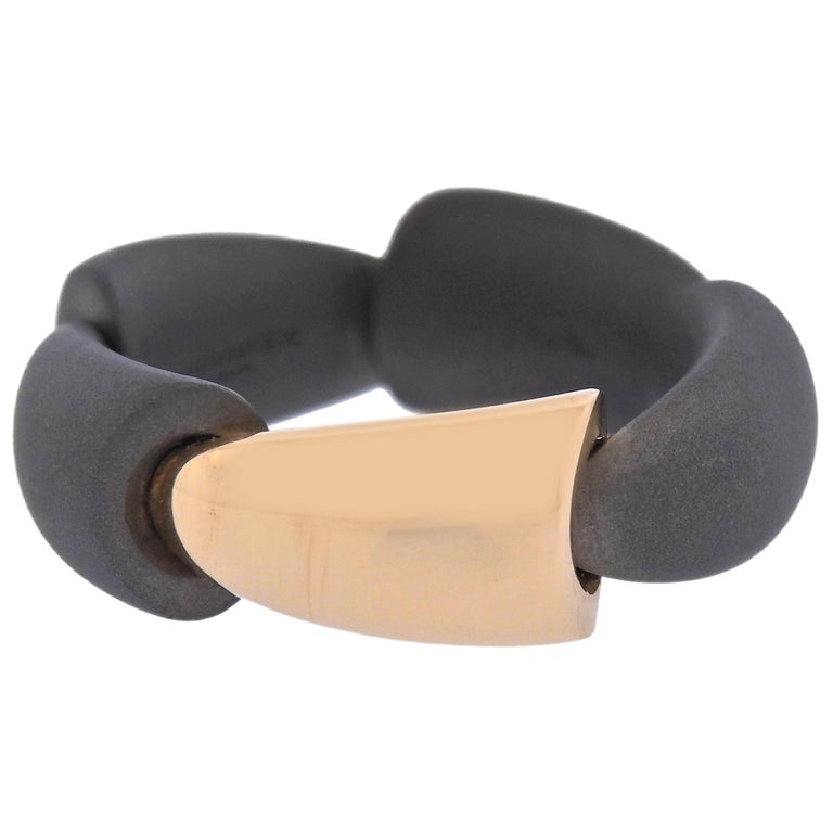 Vhernier Calla Rose Gold Titanium Ring at 1stDibs