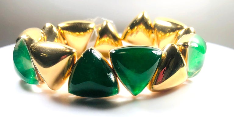 Vhernier Freccia Bracelet 18 Karat Yellow Gold and Jade Rock Crystal ...
