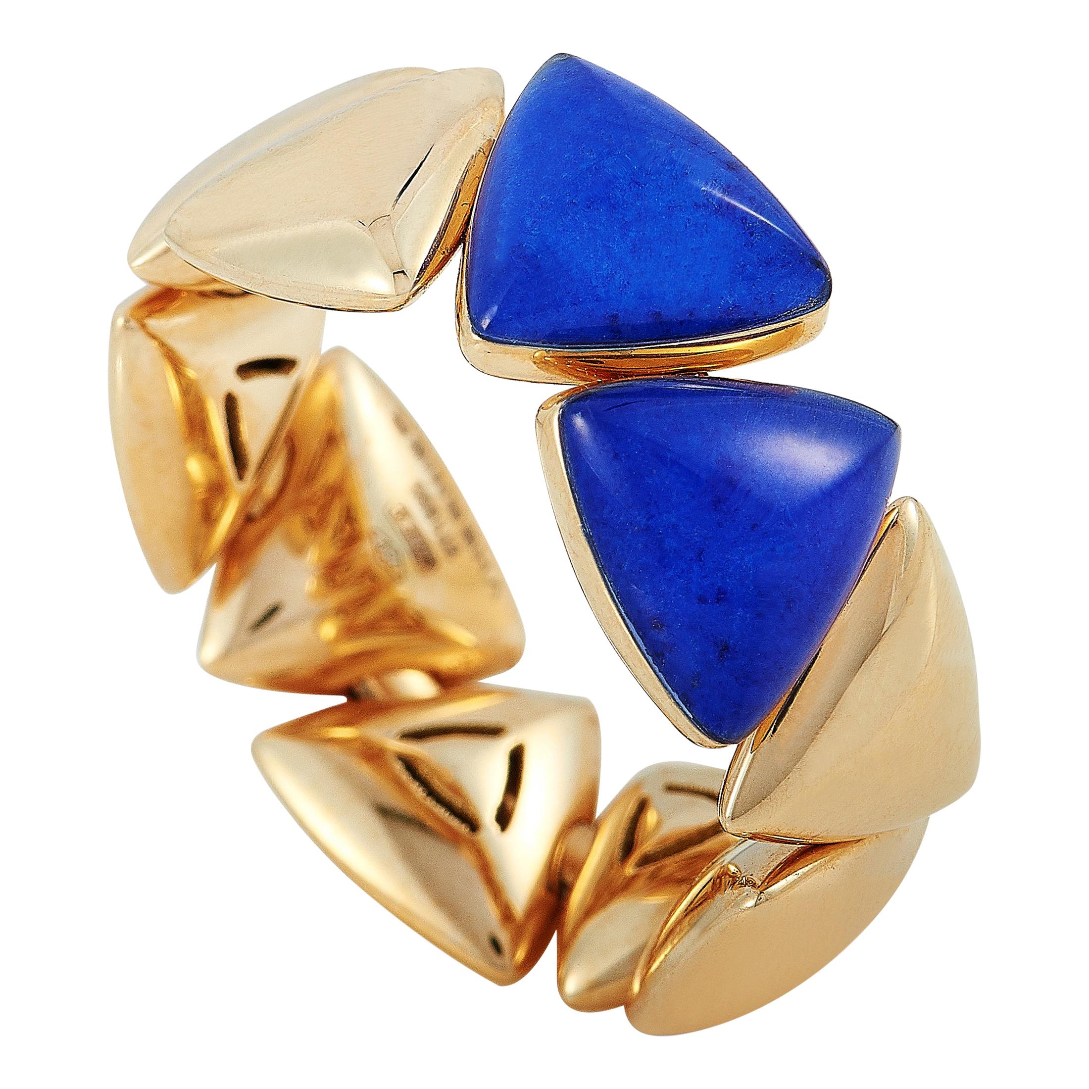 Vhernier Freccia Mini 18 Karat Rose Gold Lapis Lazuli and Rock Crystal ...