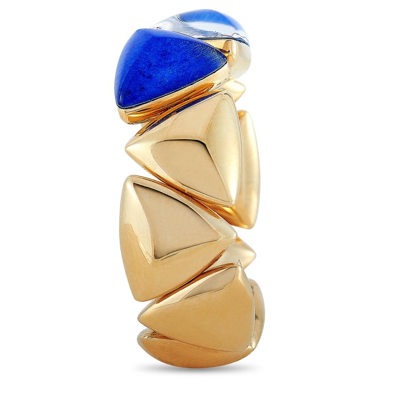 Vhernier Freccia Mini 18 Karat Rose Gold Lapis Lazuli and Rock Crystal Ring For Sale at 1stDibs