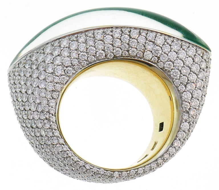 Vhernier Fuseau Diamond White Gold Ring with Jade and Quartz at 1stDibs