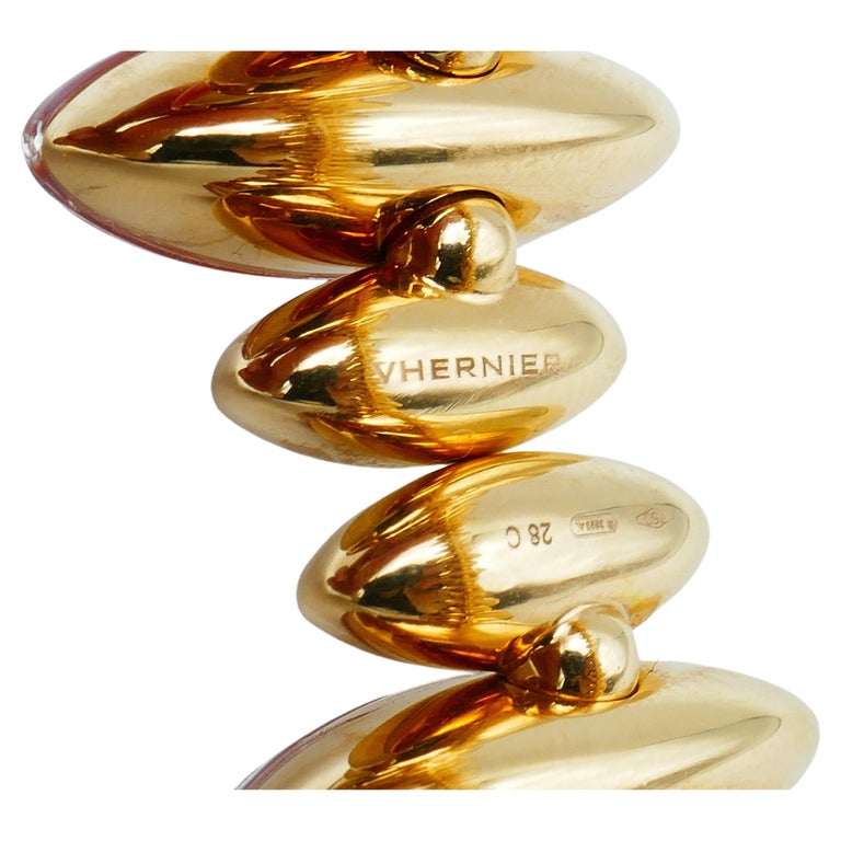 Vhernier Fuseau Red Carnelian Rock Crystal Gold Bracelet For Sale at ...