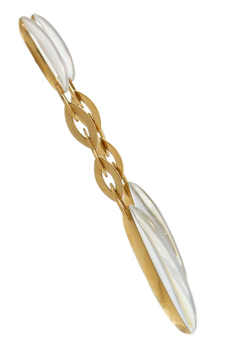 Vhernier Fuseau Yellow Gold Earrings with Mother of Pearl and Rock ...