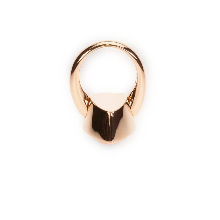 Vhernier Gold Coral and Rock Crystal Quartz Flexible Navette Shaped ...