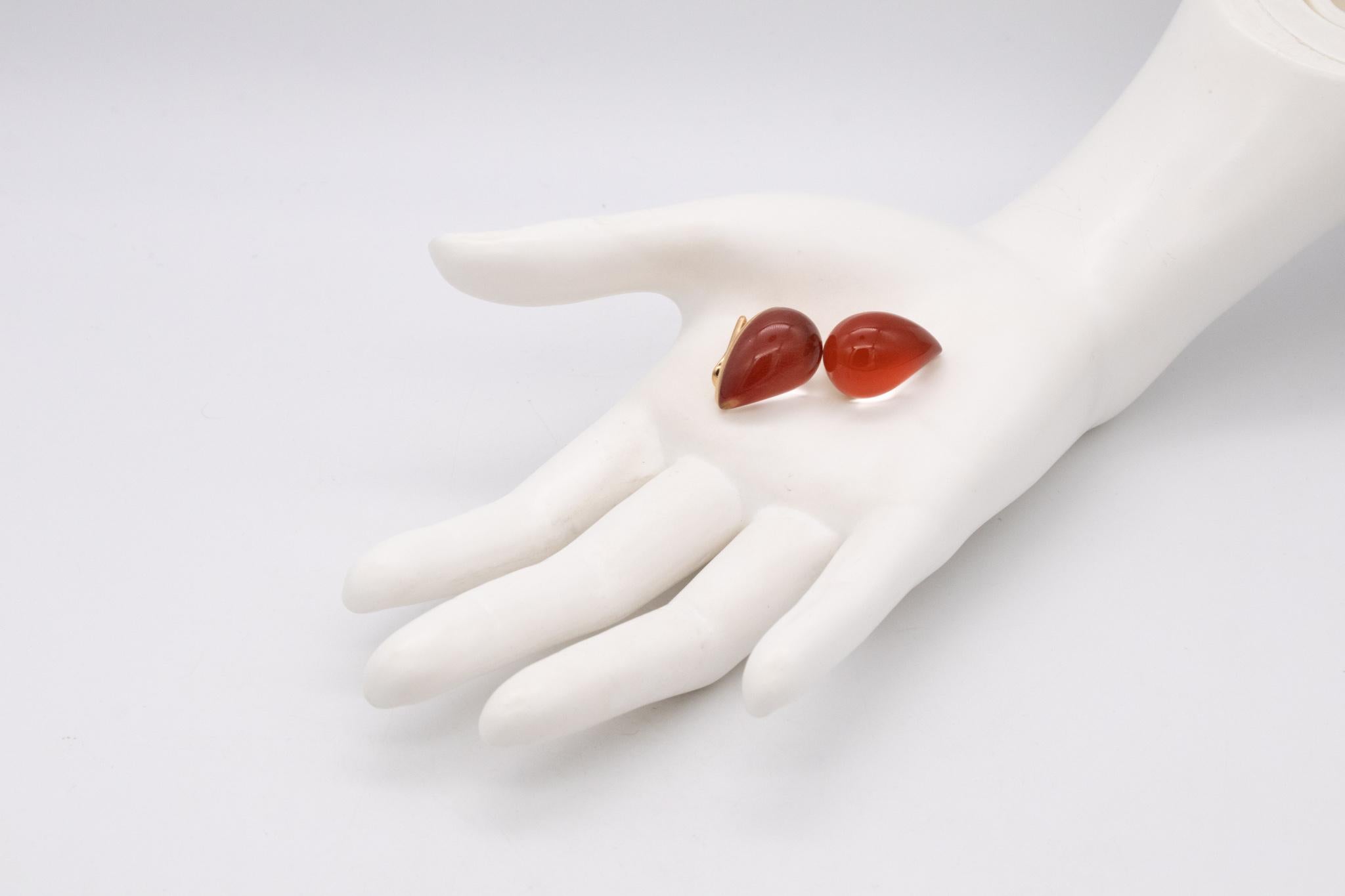 Vhernier Milano Goccia Clips Earrings in 18Kt Yellow Gold with Rock ...