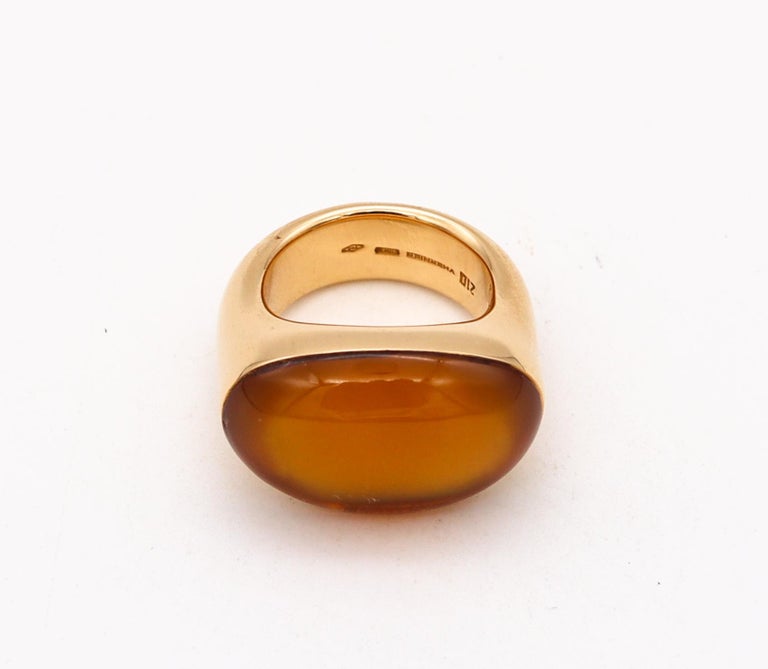 Vhernier Milano Oliva Cocktail Ring Solid 18Kt Gold With Oval ...