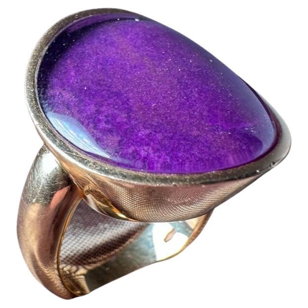 Vhernier Sugilite Rock Crystal Giotto Collection Ring For Sale at 1stDibs