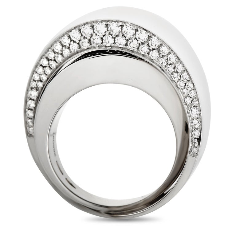 Vhernier Tourbillon 18 Karat White Gold 1.03 Carat Diamond Ring For Sale at 1stDibs