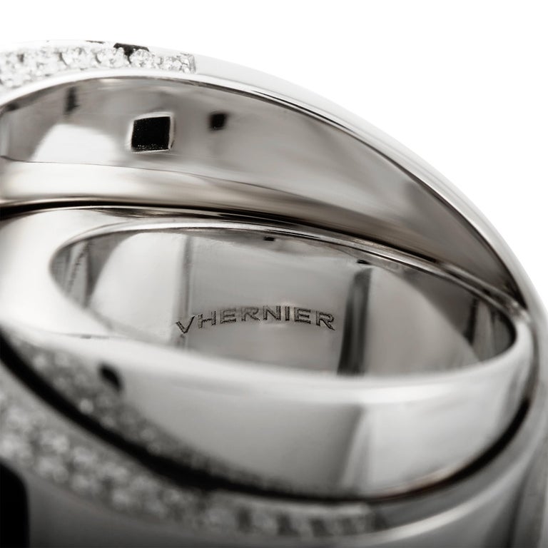 Vhernier Tourbillon 18 Karat White Gold 1.03 Carat Diamond Ring For Sale at 1stDibs