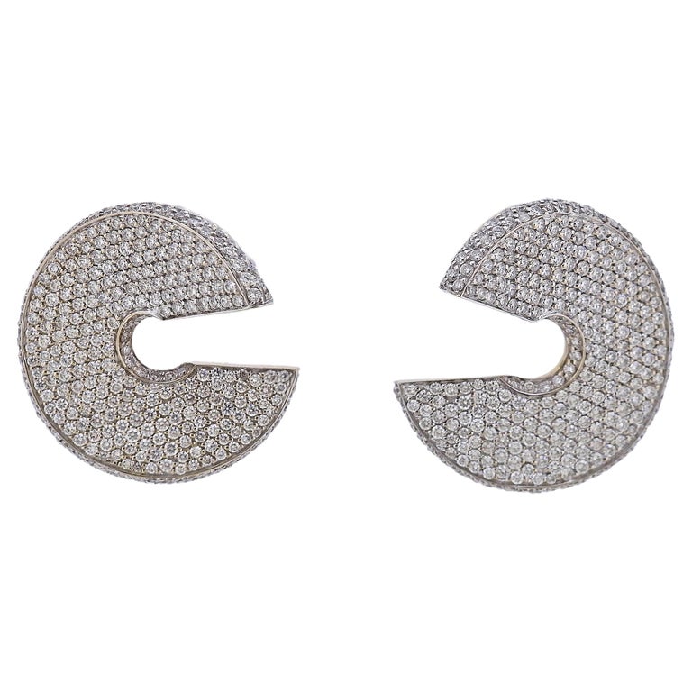 Vhernier Verso Diamond Gold Earrings For Sale at 1stDibs