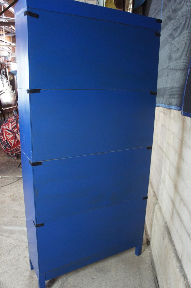 Vibrant Blue Modern Barrister Cabinet Library Bookcase Lawyer Display ...