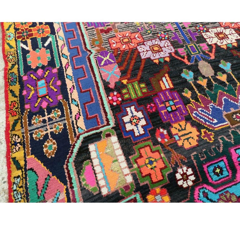 Vibrant Colored Persian Handmade Accent Rug at 1stDibs
