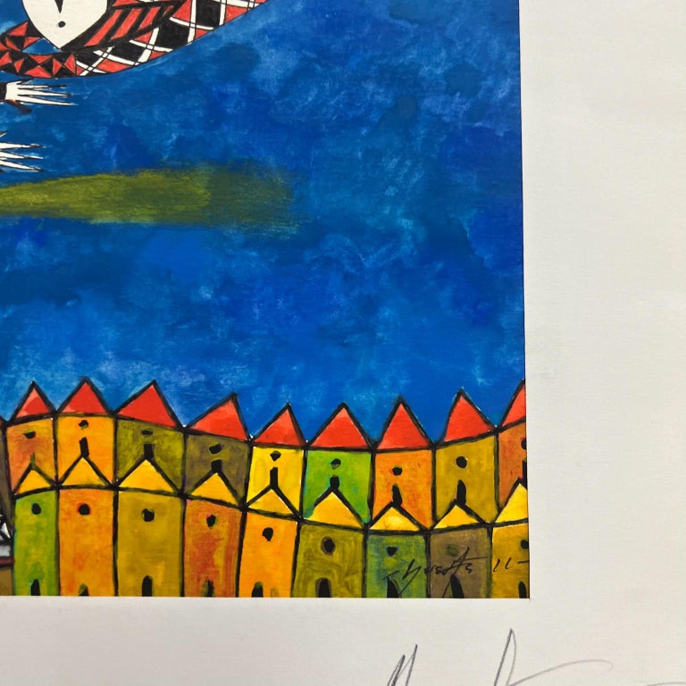 Vibrant Mexican Art Modern Ink Drawing 7 Eiffel Tower Oaxacan Artist ...
