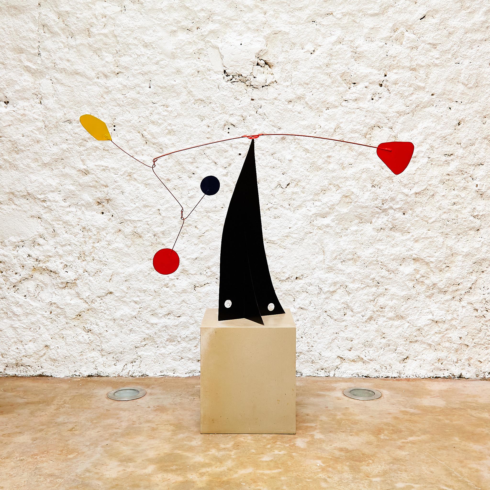 Vibrant Motion: Calder-Style Kinetic Sculpture - Iron, Paint, Movement ...