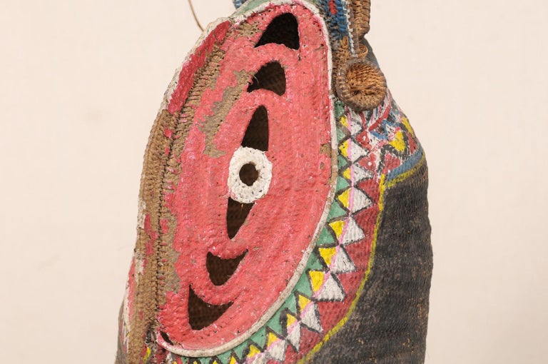 Vibrantly Colored Baba Festival Mask on Stand from Papua New Guinea For ...