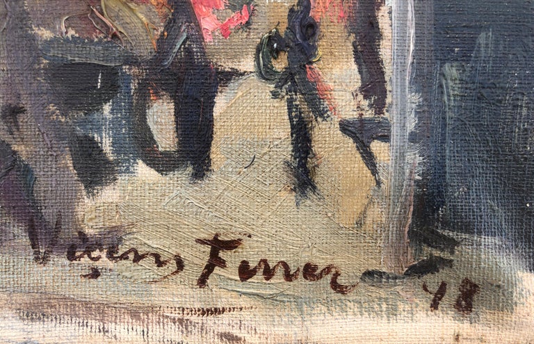 Vicenç Ferrer Torradellas - Reus market Spain oil on canvas painting ...