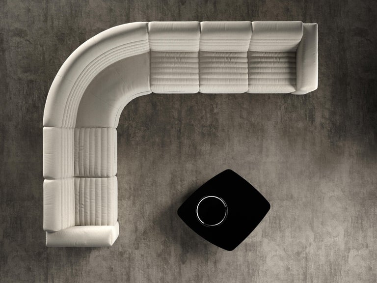 Vicious Modular Sofa White Bouclé Wool Fabric For Sale at 1stDibs