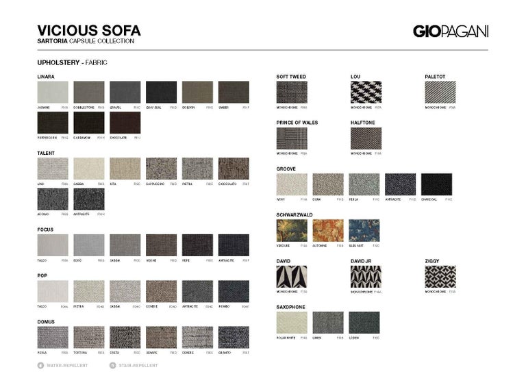 Vicious Modular Sofa White Bouclé Wool Fabric For Sale at 1stDibs