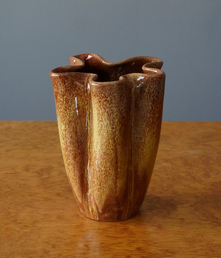 Vicke Lindstrand, Organic Vase, Glazed Earthenware, Upsala-Ekeby ...