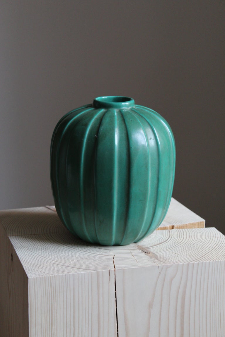 Vicke Lindstrand, Vase, Glazed Stoneware, Upsala-Ekeby, Sweden, 1940s ...