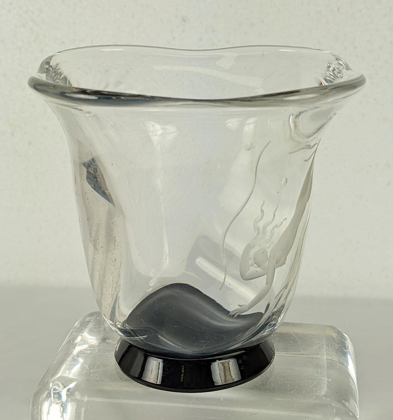 Vicke Linstrand Art Deco Mermaid Vase, Orrefors For Sale at 1stDibs