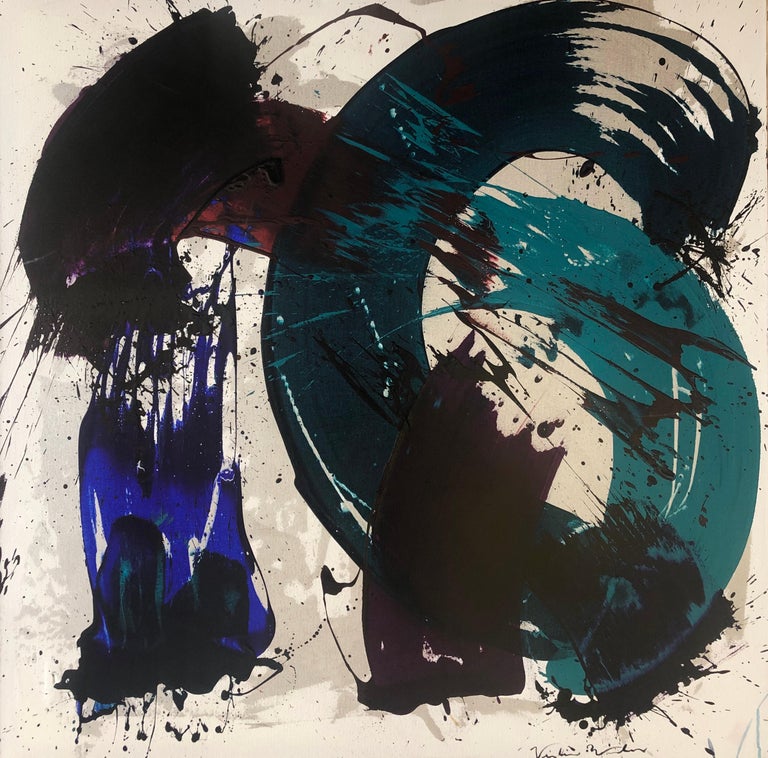 Vicki Wilson - Abstract Acrylic Painting on Canvas Titled “Brother” For ...