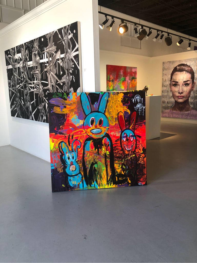 Vicki Wilson - Urban Acrylic Painting on Canvas Titled “Life on Mars ...