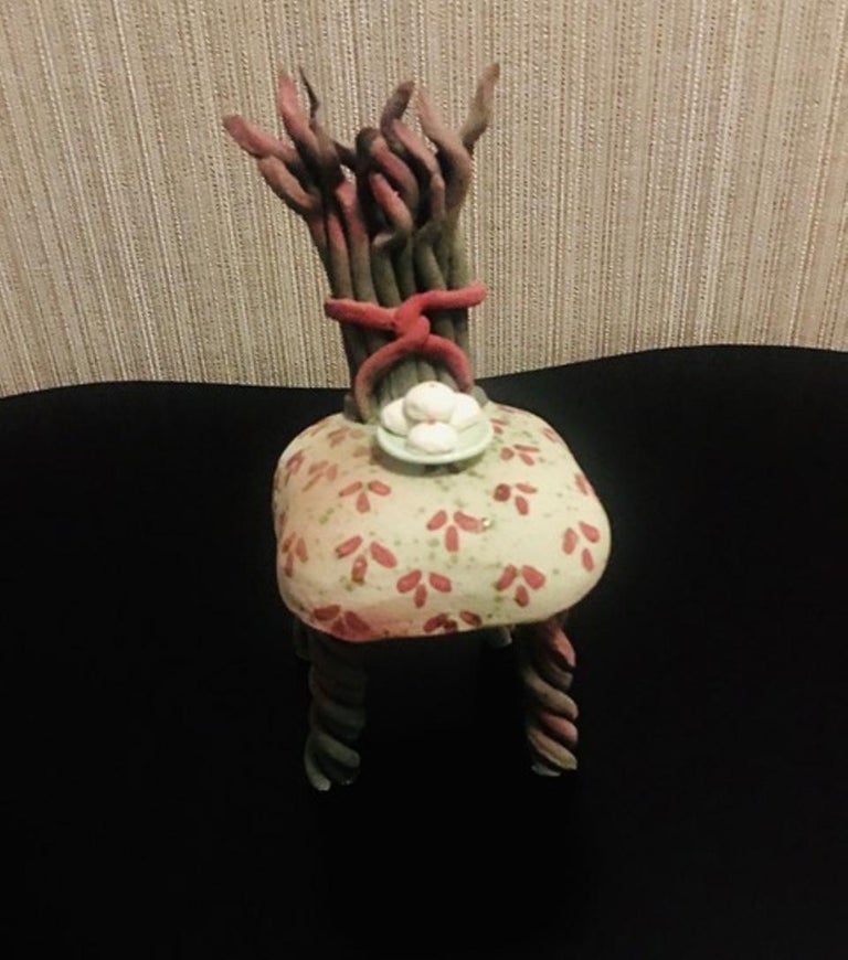 Vicky Chock Modern Fantasy Chair Pottery Sculpture For Sale at 1stDibs