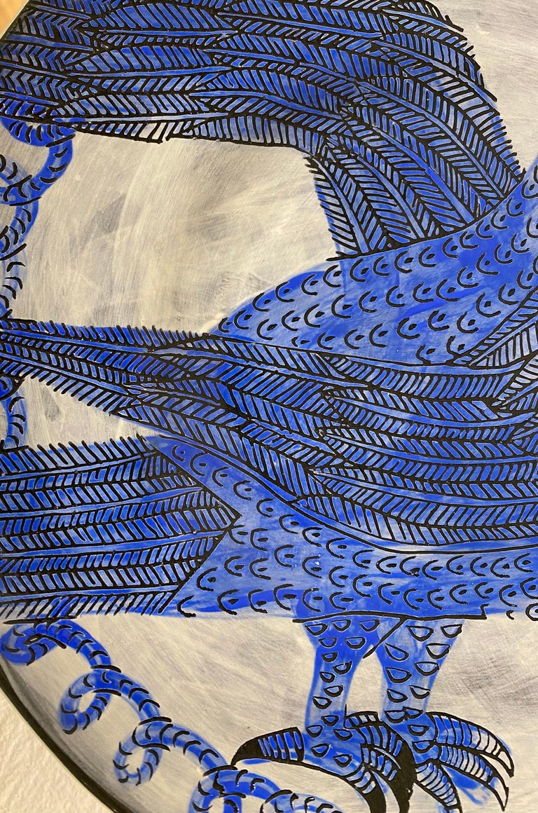 Vicky Lindo - Blue Owl Plate For Sale at 1stDibs