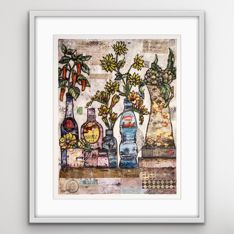 Vicky Oldfield - A Long Romance, Floral Art, Modern Still Life Print ...