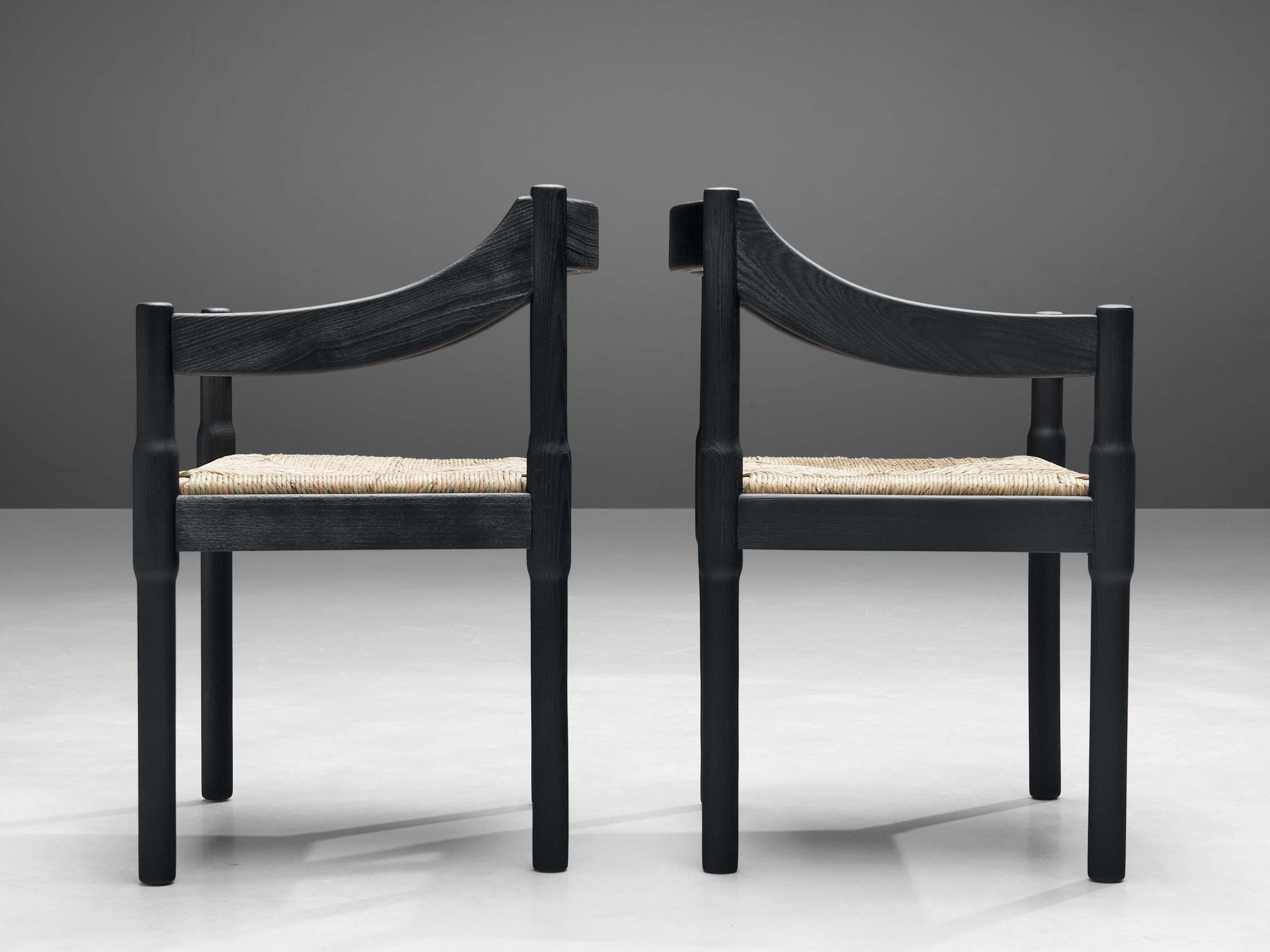 Vico Magistretti ‘Carimate’ Dining Chairs with Rush Seating For Sale at ...