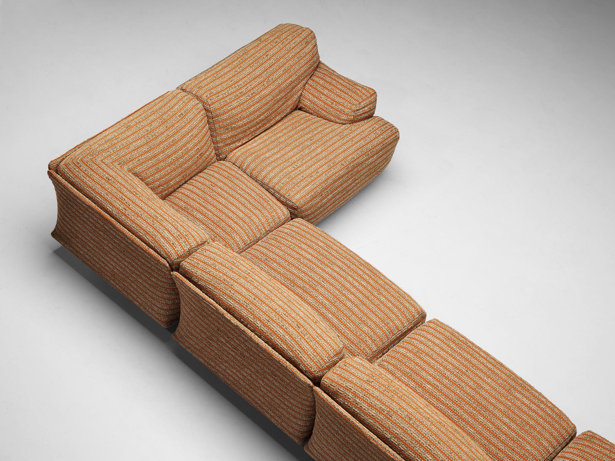 Vico Magistretti ‘Fiandra’ Sectional Sofa in Patterned Upholstery For Sale at 1stDibs