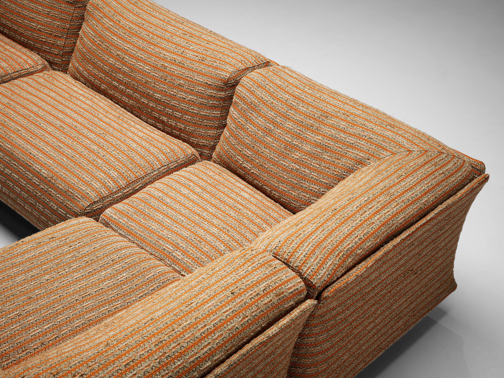 Vico Magistretti ‘Fiandra’ Sectional Sofa in Patterned Upholstery For Sale at 1stDibs