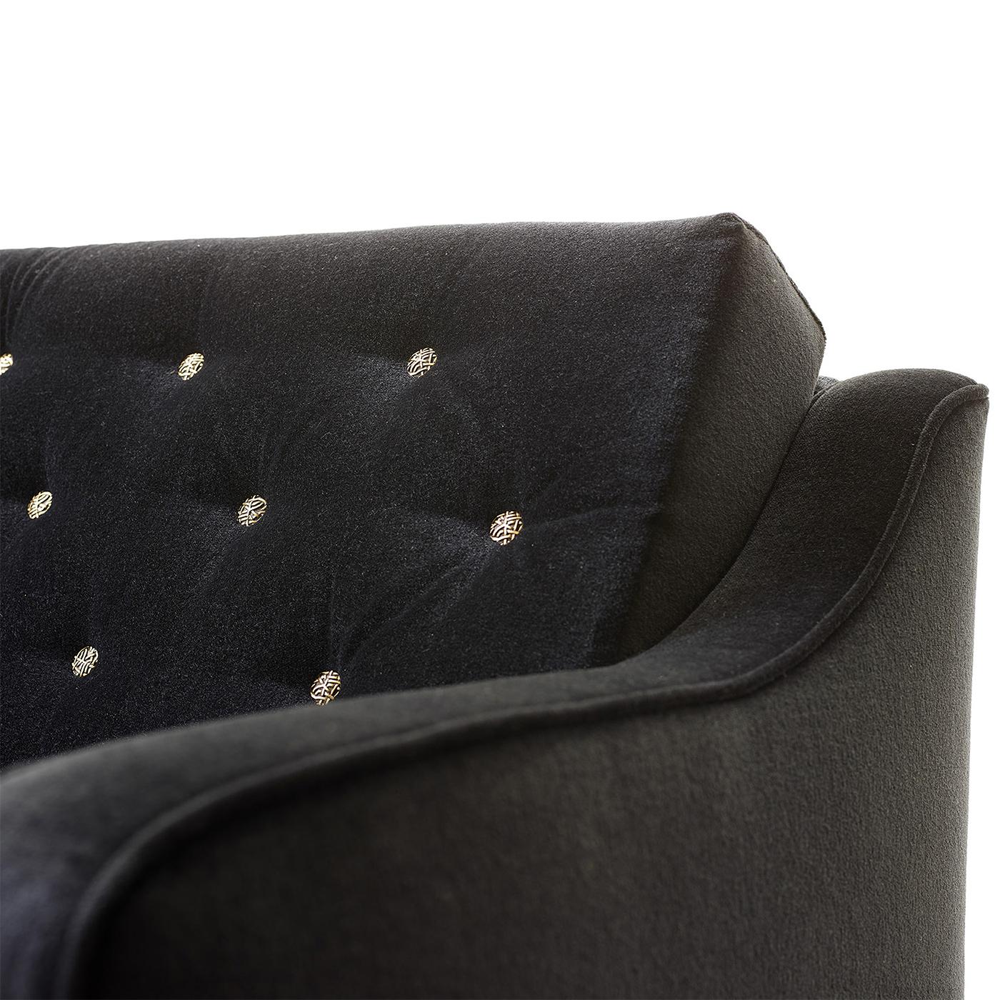 Victor 4-Seater Button-Tufted Black Fabric Sofa by Studio 63 For Sale ...